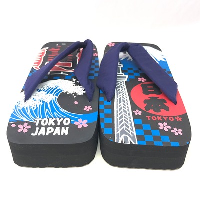 Sandals :: Traditional Japanese Pattern Flip Flop Sandals / Tokyo